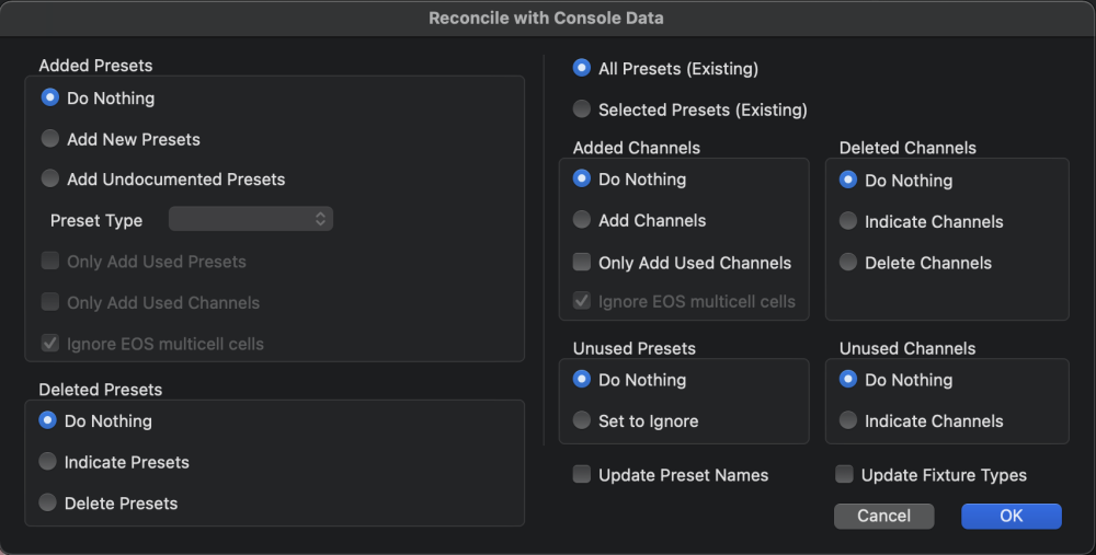 Reconcile with Console Data - Moving Light Assistant - 1.4