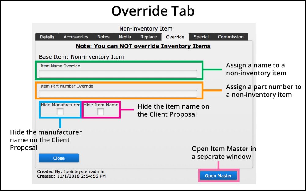 Override (tab) - iPoint Control - 1