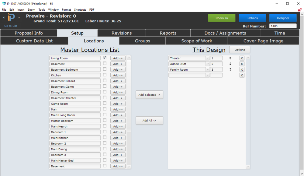 Setup (tab) - iPoint Control - 1