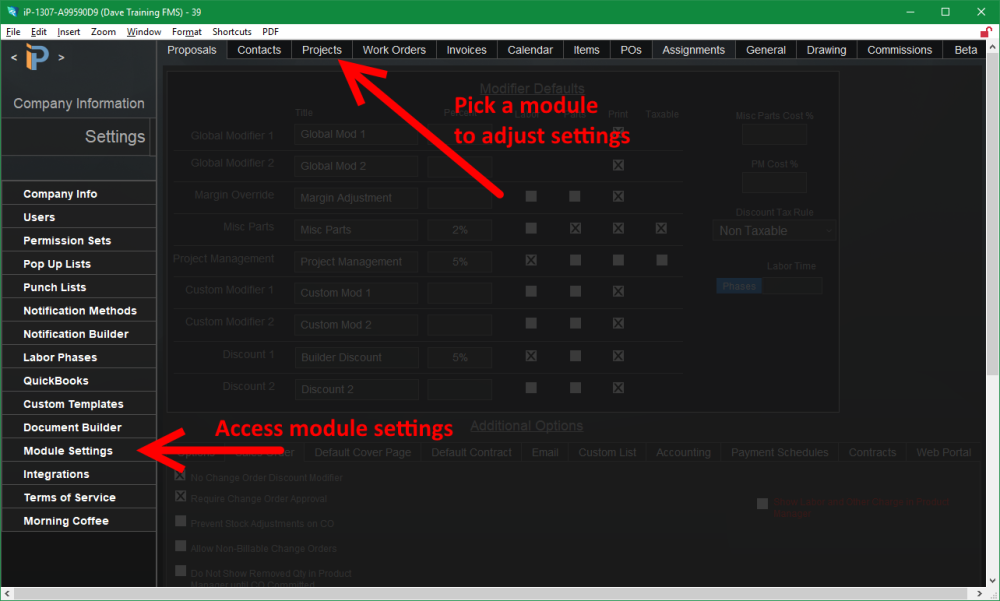 Module Settings - iPoint Control - 1