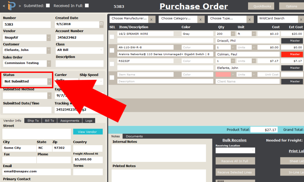PO Status - iPoint Control - 1