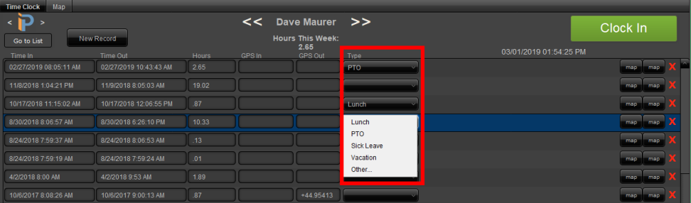 Time Clock Type - iPoint Control - 1