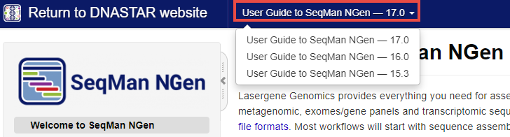 SeqMan NGen Tutorials - User Guide to SeqMan NGen - 17.4
