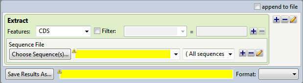 Extract Features as Sequences - User Guide to SeqNinja - 17.5