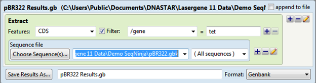 Extract Features as Sequences - User Guide to SeqNinja - 17.4