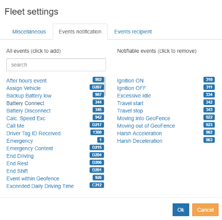 Fleet Settings - MSTWeb User Manual - 0.1