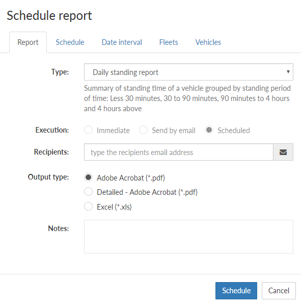 Schedule Report - MSTWeb User Manual - 0.1