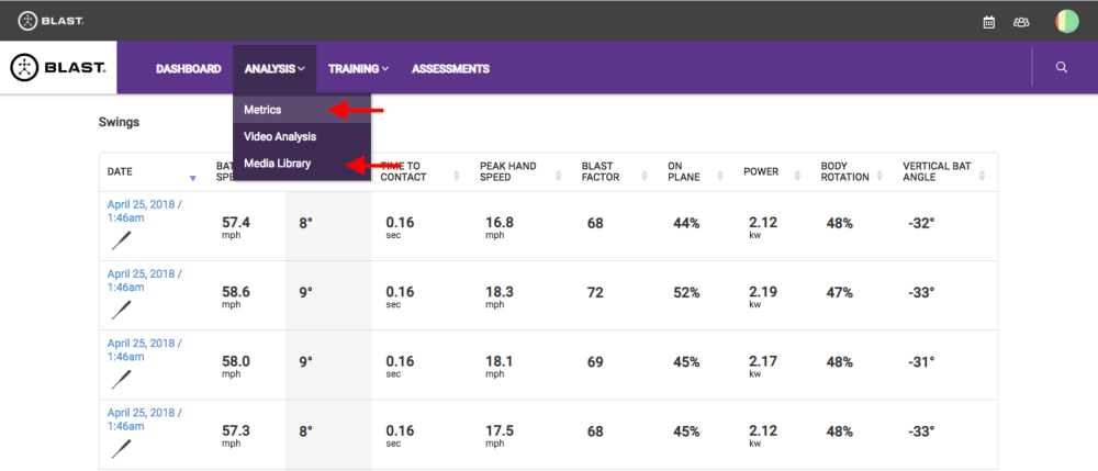 Blast Connect -View Your Data - Get Started - Blast Softball - 1