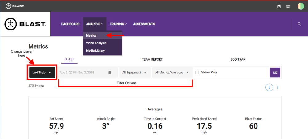 Blast Connect – Viewing Swing Data - Get Started - Blast Softball - 1