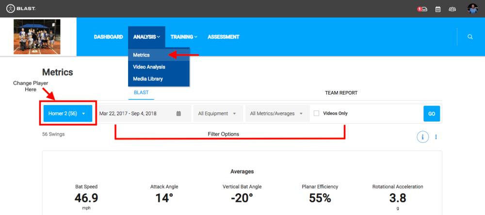 Blast Connect – View Swing Data - Get Started - Blast Baseball - 1