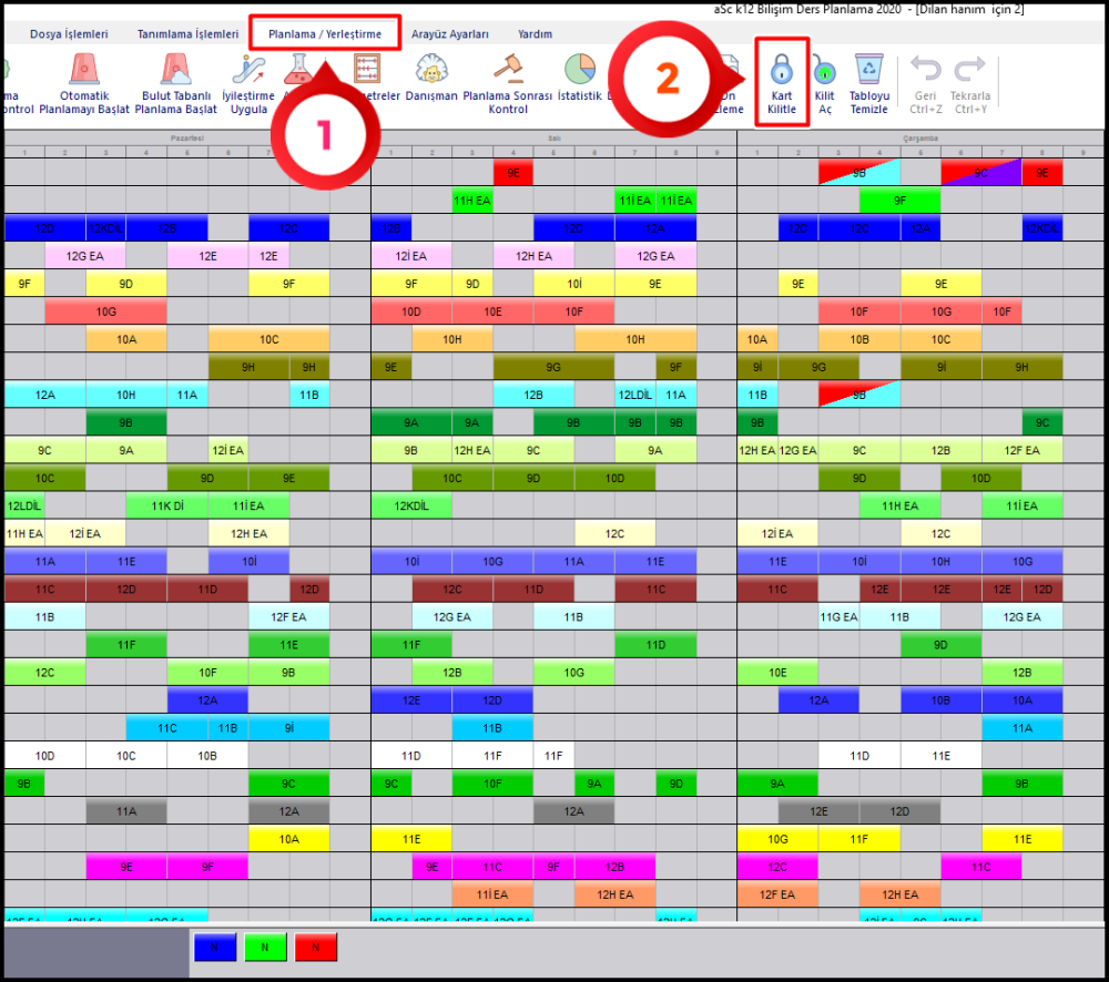 B.3.1) Nöbet Günü Belirleme - aSc Timetables Kullanım Kılavuzu - asctimetables