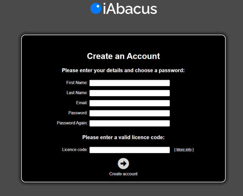 Create your user account - iAbacus User Manual - 1