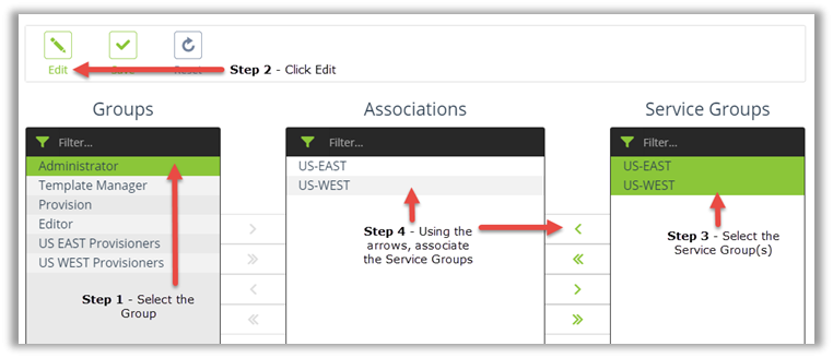 6.2 Service Groups - Akkadian Provisioning Manager Administration Guide ...