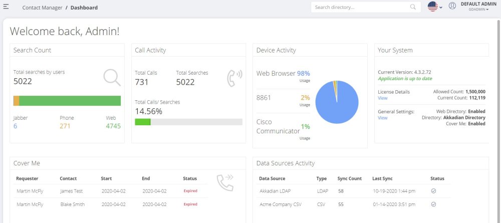 3.2 Dashboard - Akkadian Contact Manager - 5.3.1