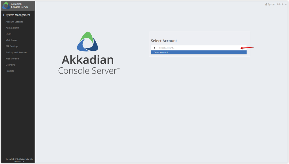 5 1 Logging Into Console Server Akkadian Console Server 3 2 0