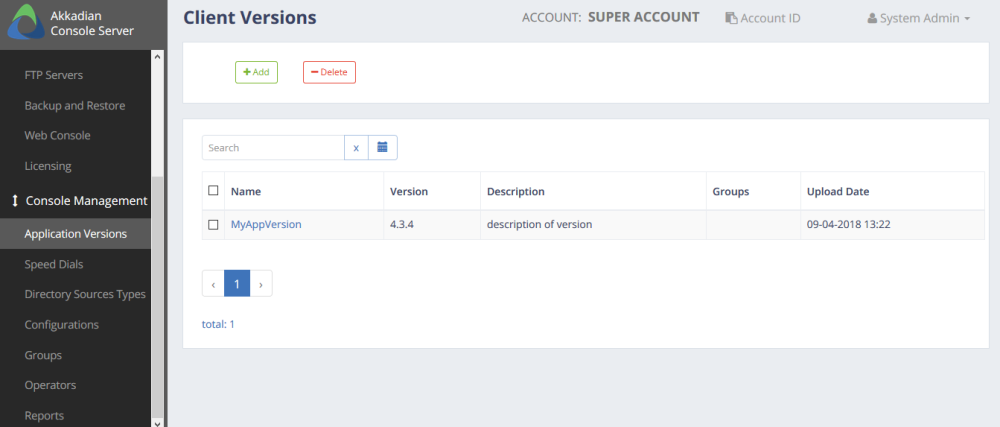5.1 Manage Console Application - Akkadian Console Server - 4.0.0