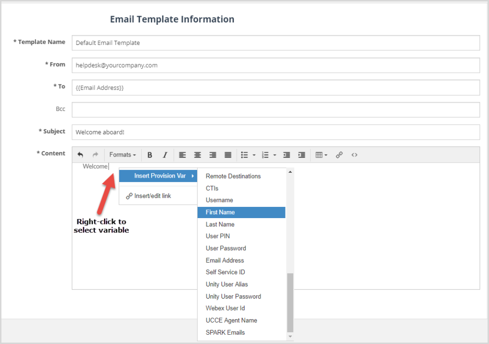 8.5 Email Templates - Akkadian Provisioning Manager Administration ...