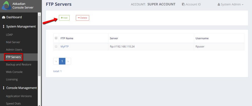 4.6 Configure FTP - Akkadian Console Server - 4.1.0