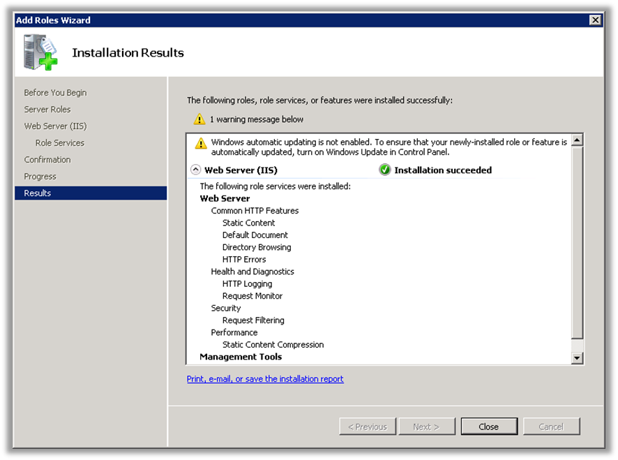 3.1. Web Server (IIS) Setup - Akkadian Console Server - 3.2.0