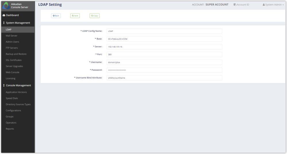 4 3 Configure Ldap Authentication Akkadian Console Server 4 1 0