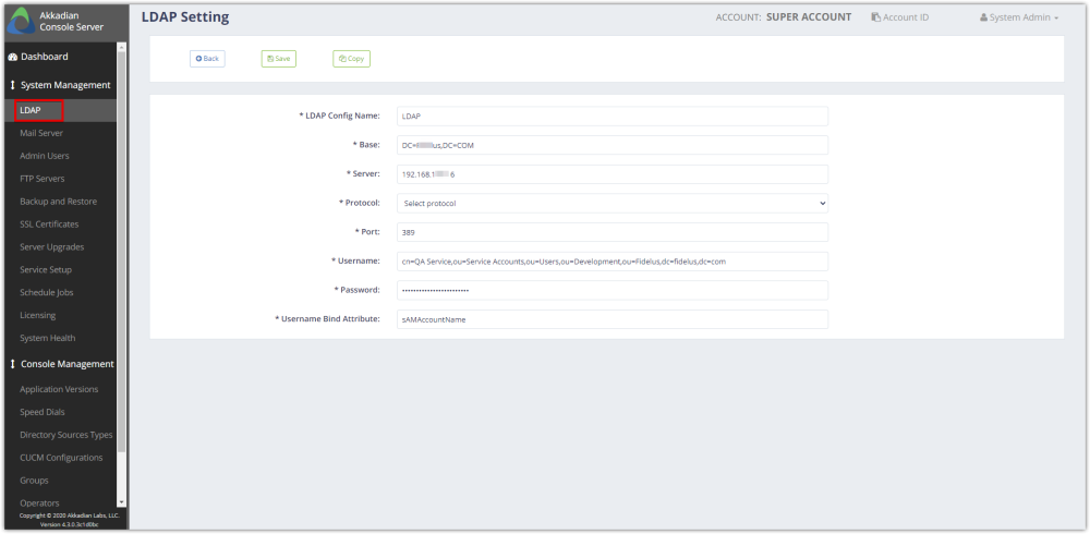 4 3 Configure Ldap Authentication Akkadian Console Server 4 4 2