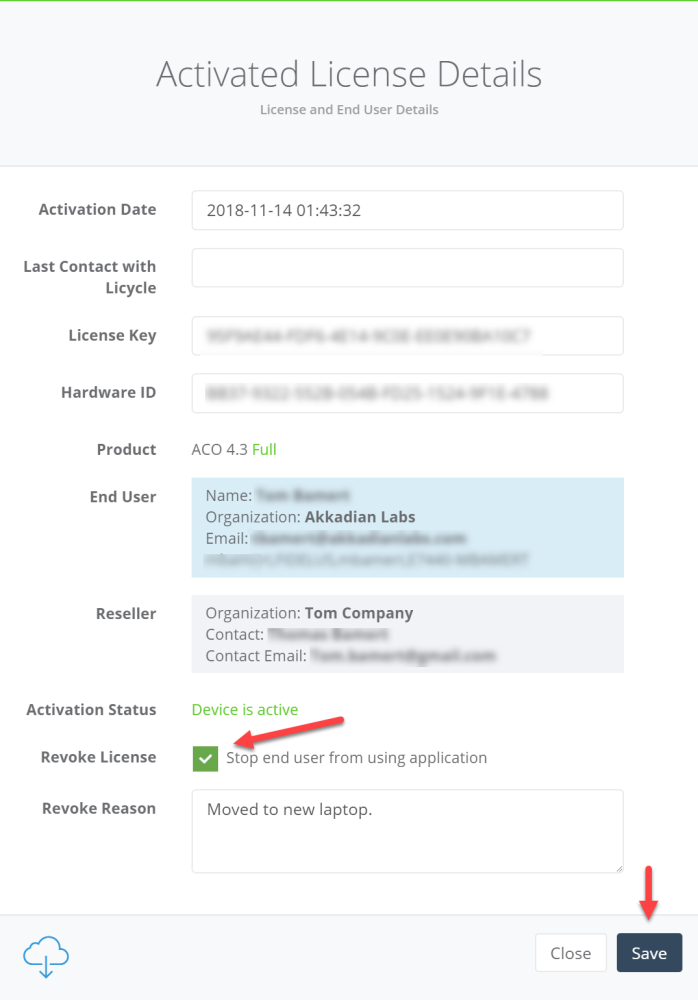 Revoke/Re-host Licenses - Akkadian Labs Customer Portal - 1