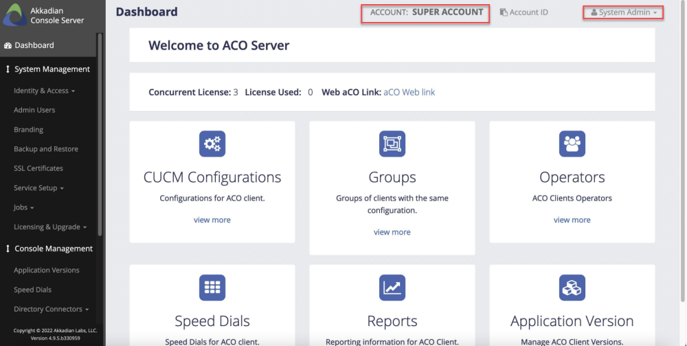 4.4.1.1 Managing as System Admin - Akkadian Console Server - 5.1.1