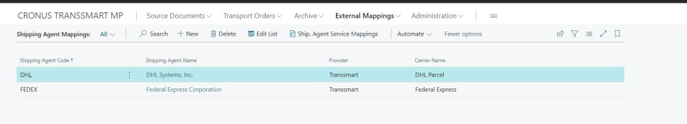 Mapping carriers - ShipIT - 365