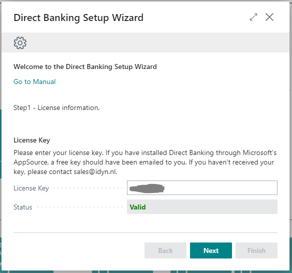 Setup Wizard - Direct Banking - BC