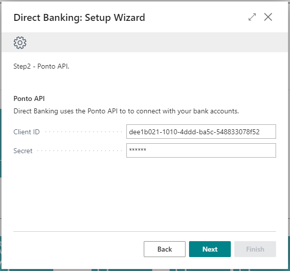 Setup Wizard - Direct Banking - BC