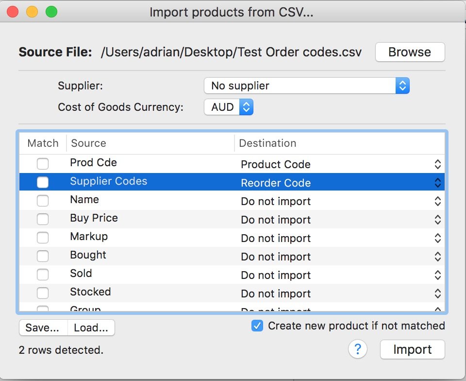 Product Codes and Suppler Codes - Daylite Sales Assistant - 1