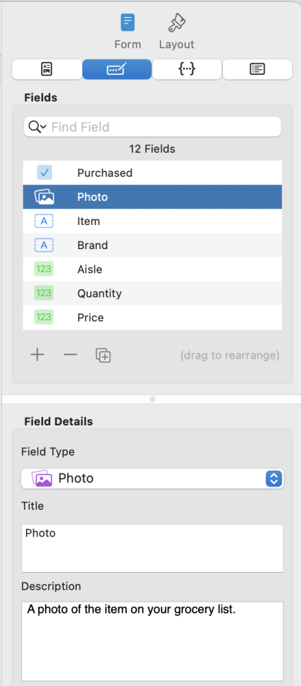 Editing Fields - Tap Forms Mac - Pro