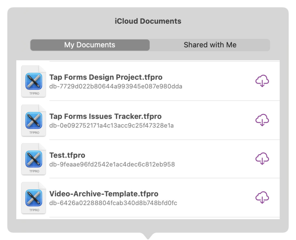 iCloud Sync - Tap Forms Mac - Pro