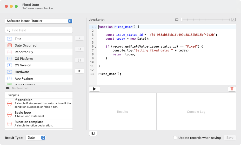 Script Fields - Tap Forms Mac - Pro