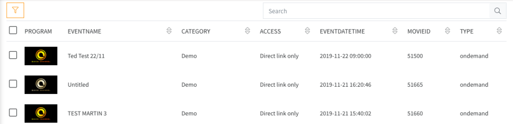 Program list - Quickchannel User Guide - 1