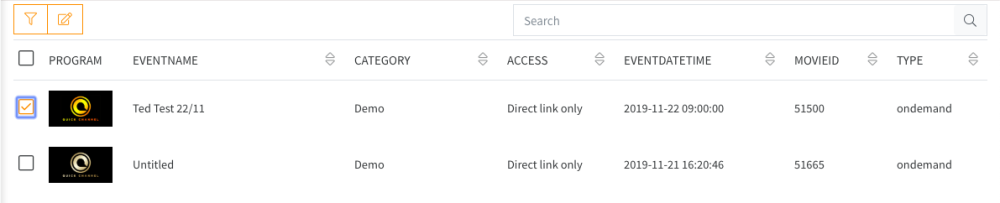 Program list - Quickchannel User Guide - 1