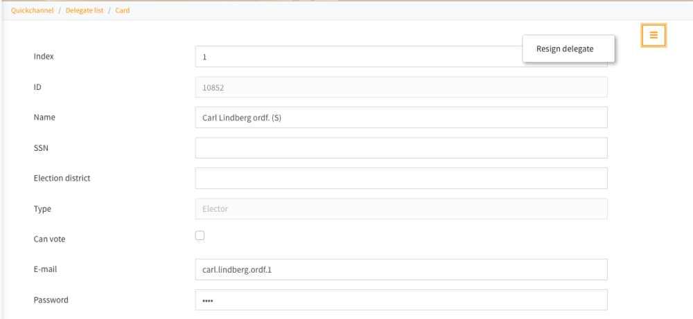Delegate list - Quickchannel User Guide - 1