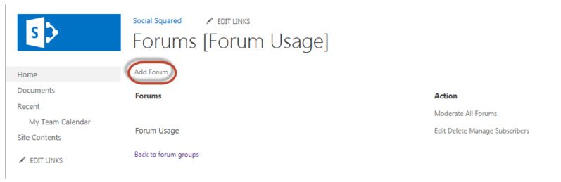 Creating Forum Groups and Forums - Social Squared 2013/2016 - 9