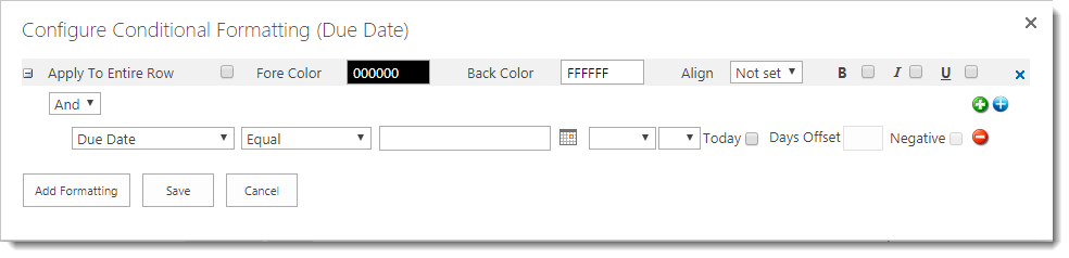 Conditional Formatting - Lightning Conductor Web Part 2013 - 2