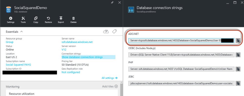 Configuring the Connection String - Social Squared 2013/2016 - 9