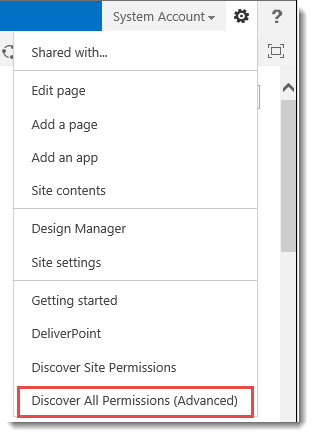 Discover All Permissions (Advanced) - DeliverPoint 2013 and Add-In - 1