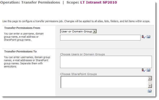 Transfer Permissions - DeliverPoint 2010 - 1