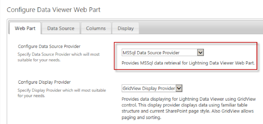 Data Source Tab Data Viewer Web Part For Sharepoint 2013 2 5384