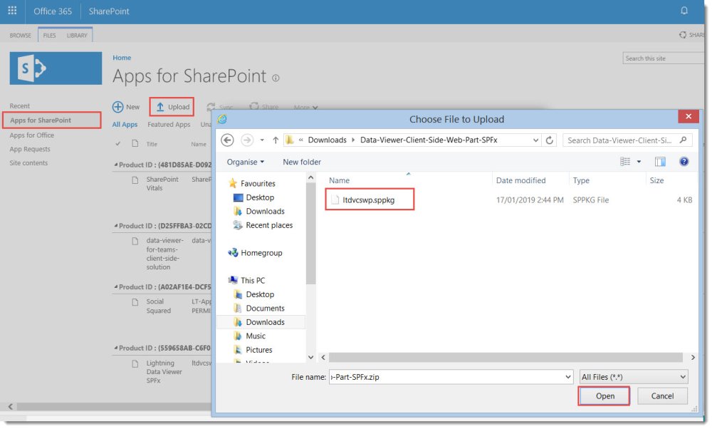 Deploying the Data Viewer SPFx Client Side WP - Lightning Data Viewer ... Deploying the Data Viewer SPFx Client Side WP - Lightning Data Viewer ...