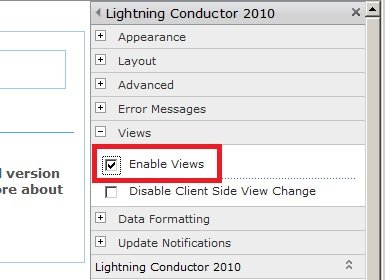 Enable Views - Lightning Conductor Web Part 2010 - 5.1