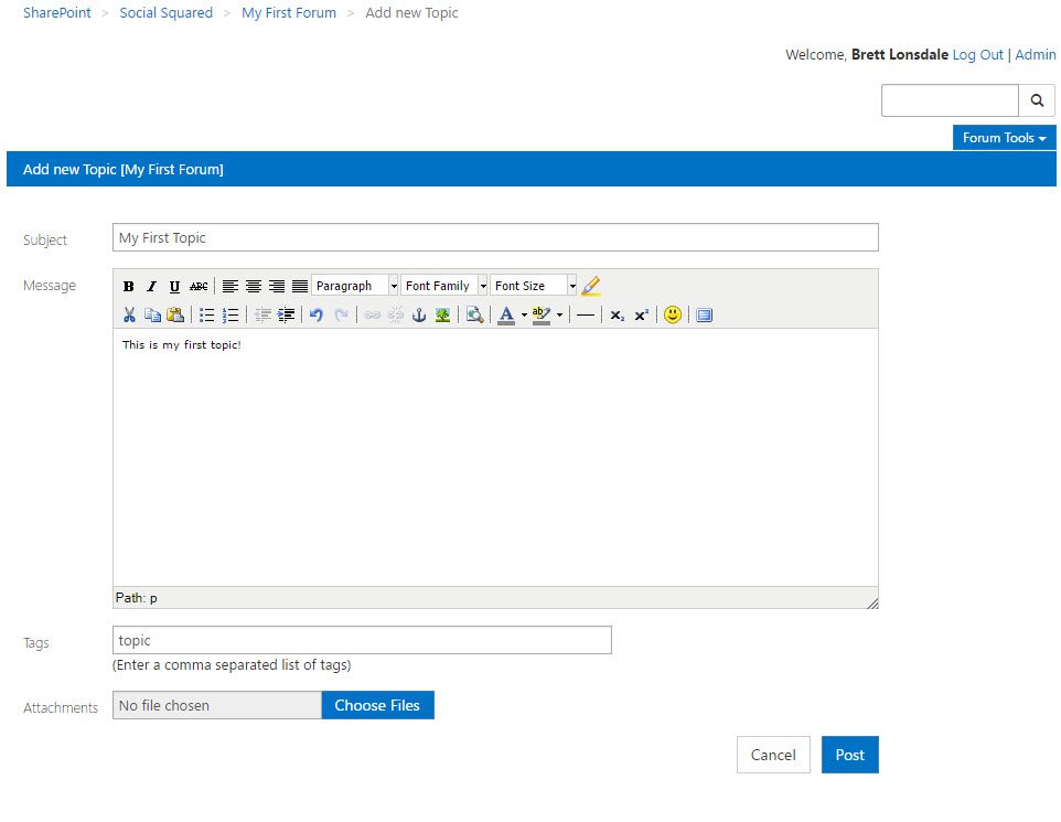 Creating Your First Topic - Social Squared 2013/2016 - 9