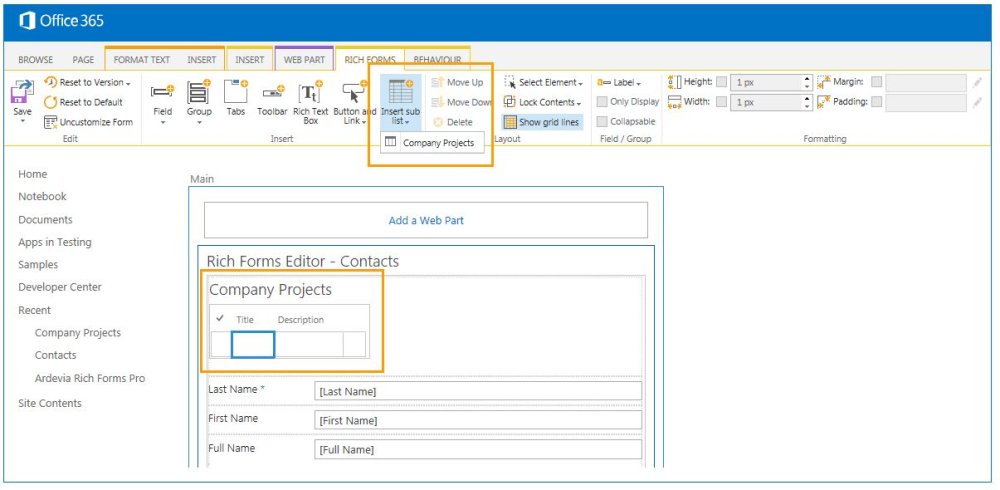 Insert Sub List - Lightning Forms - 1