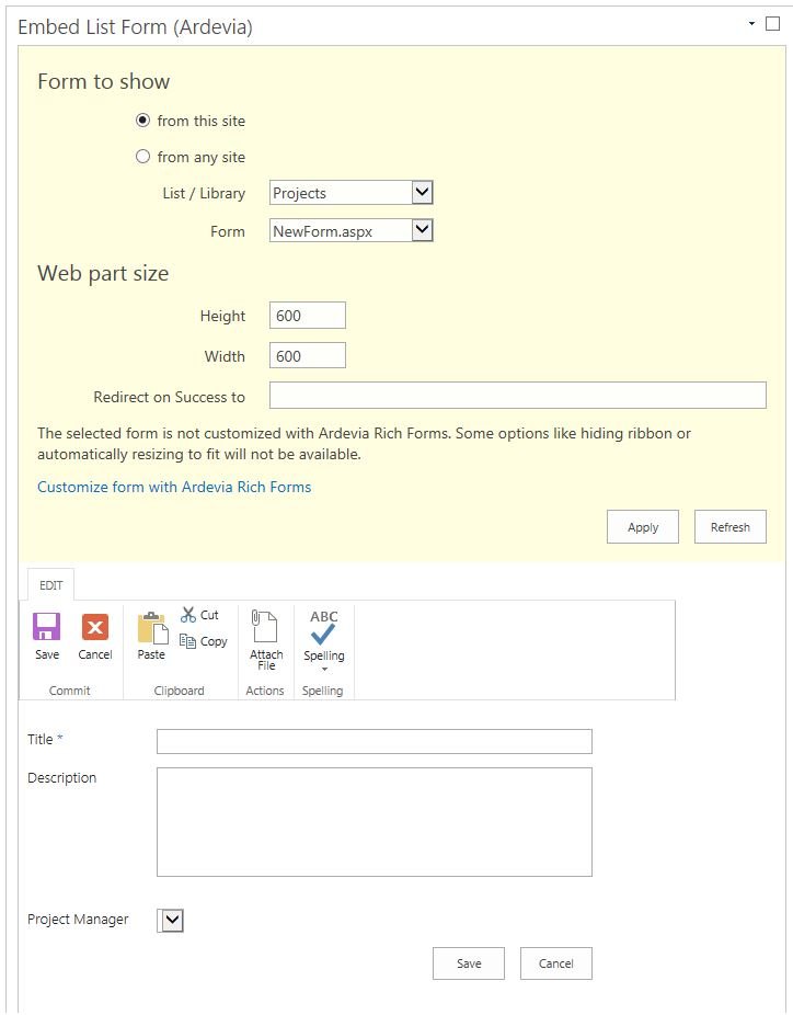 Embed List Form App Part - Lightning Forms - 1