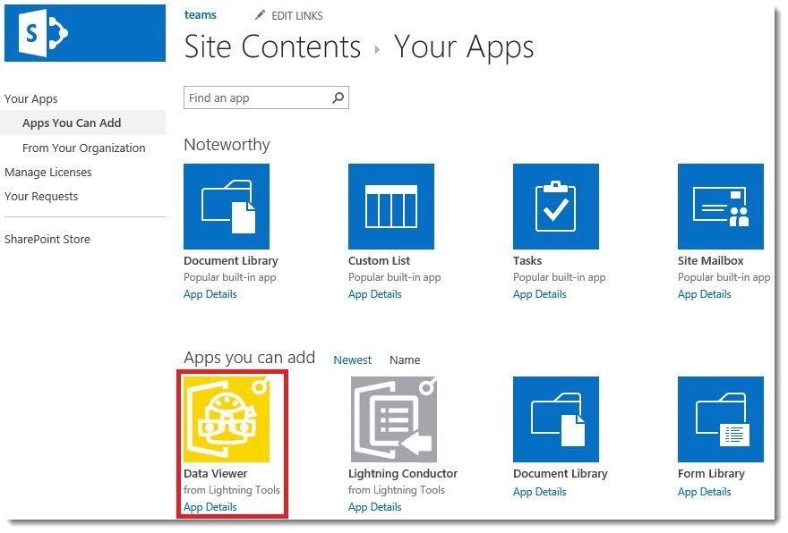 Adding The App To A Site Lightning Data Viewer App 1 1324