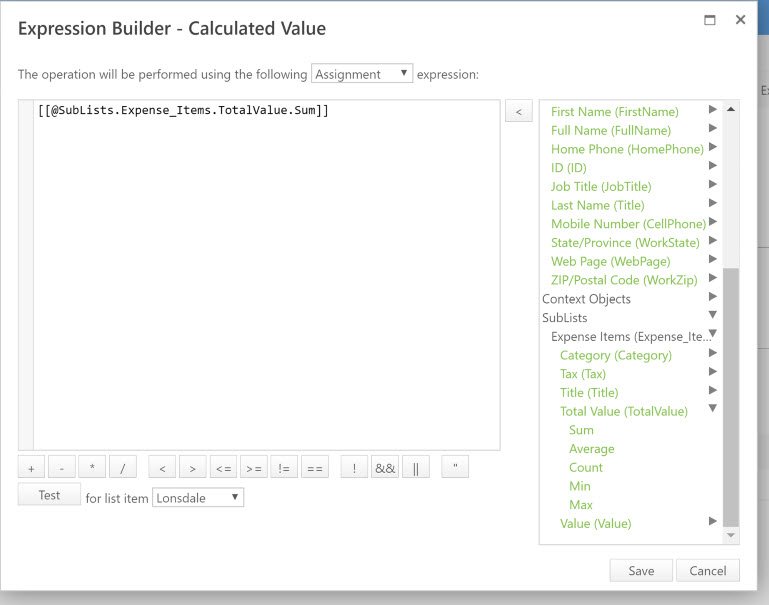 Sub-List Calculation - Lightning Forms - 1